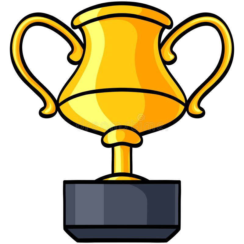 Gold Trophy Cup Vector Drawing Illustration Stock Vector - Illustration ...