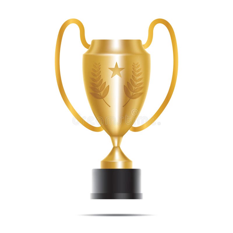 Gold Trophy Cup. Vector Illustration Decorative Design Stock Vector ...