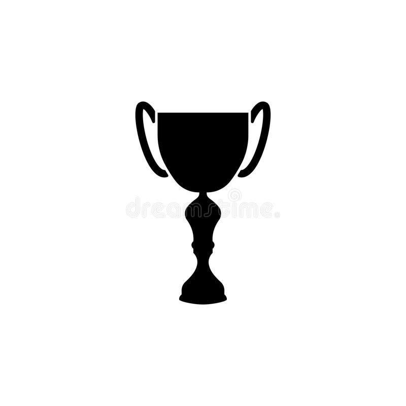 Gold Trophy Cup, Winner Award Prize Solid Flat Vector Icon Isolated on ...