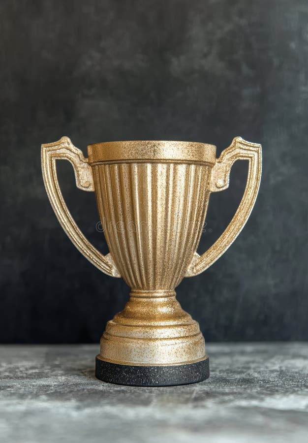 Gold Trophy on Dark Background Stock Illustration - Illustration of ...