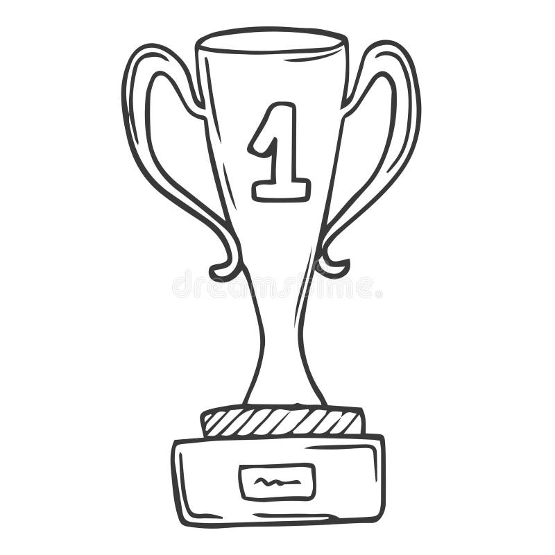 Gold Trophy Doodle, a Hand Drawn Vector Doodle Illustration of a Gold ...