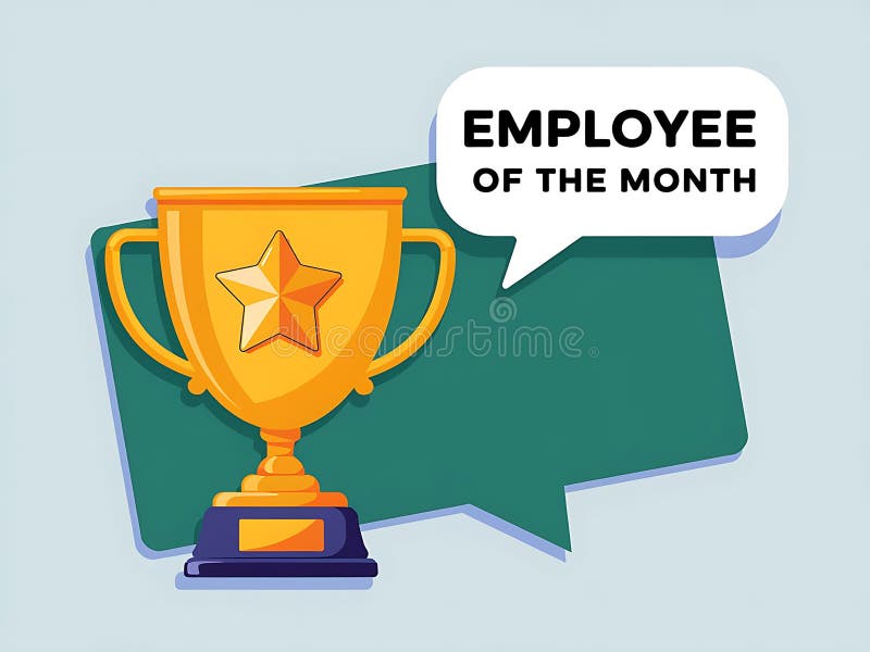 Gold Trophy Employee Award Symbol for Workplace Recognition Stock ...