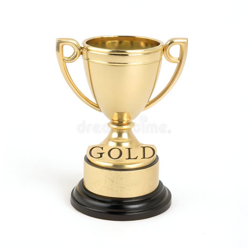 Gold Trophy with "Gold" on it Isolated Stock Illustration ...