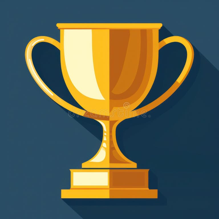 A Gold Trophy with a Long Shadow Stock Illustration - Illustration of ...