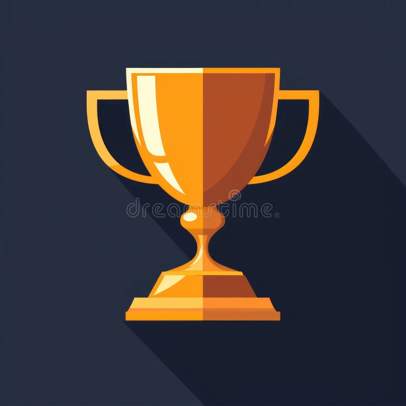 A Gold Trophy with a Long Shadow Stock Illustration - Illustration of ...