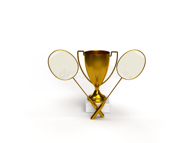 Gold Trophy with Racket Cup for Badmint Competitions for Taking 1st ...