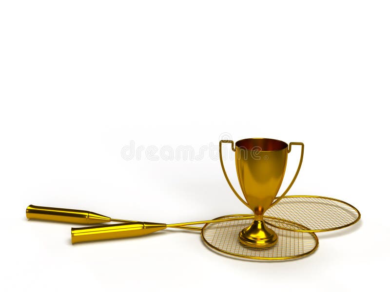 Gold Trophy with Racket Cup for Badmint Competitions for Taking 1st ...