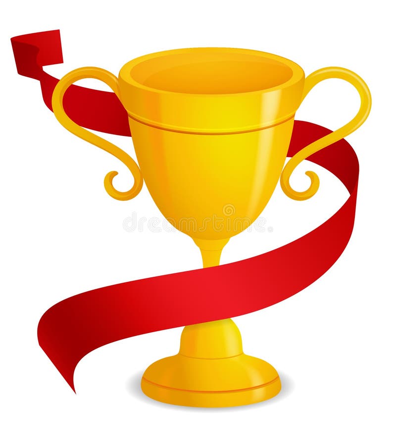 Gold Trophy with Laurel Wreath Stock Vector - Illustration of sport ...