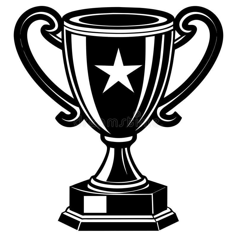 Gold Trophy Silhouette Vector Illustration Creative Unique Design Stock ...