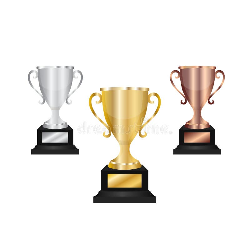 Gold Trophy, Silver Trophy, Platinum Trophy, with the Name Plate of the ...