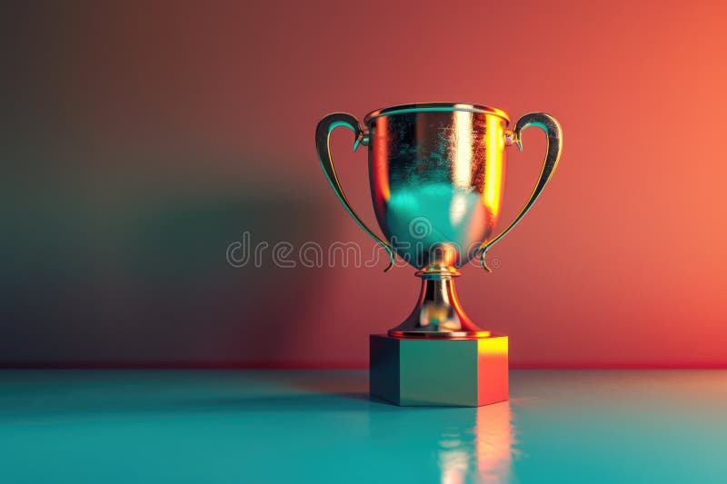 A Gold Trophy Sitting on a Table, Perfect for Awards and Success ...