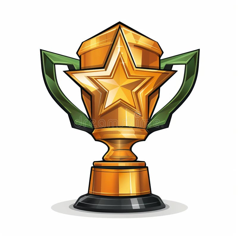 A Gold Trophy with a Star on Top Stock Illustration - Illustration of ...