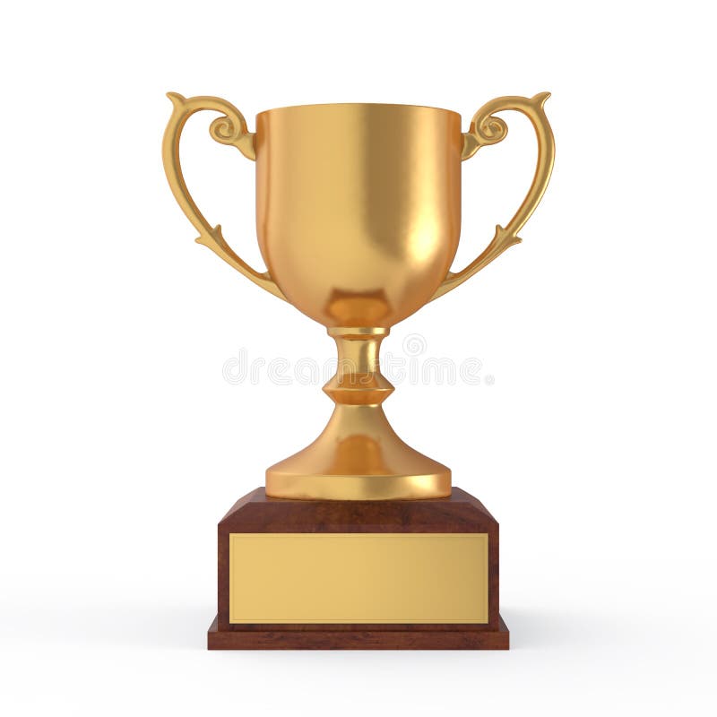 Gold Trophy Cup stock illustration. Illustration of leadership - 43260024