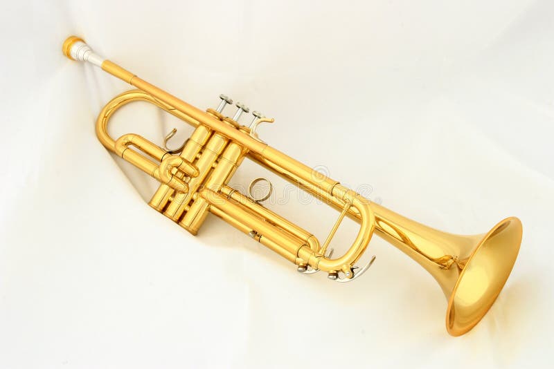 Gold trumpet in night stock photo. Image of dark, brass - 3617254