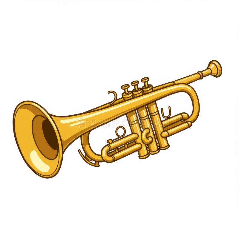 Gold Trumpet Pixel Art Illustration Stock Illustration - Illustration ...