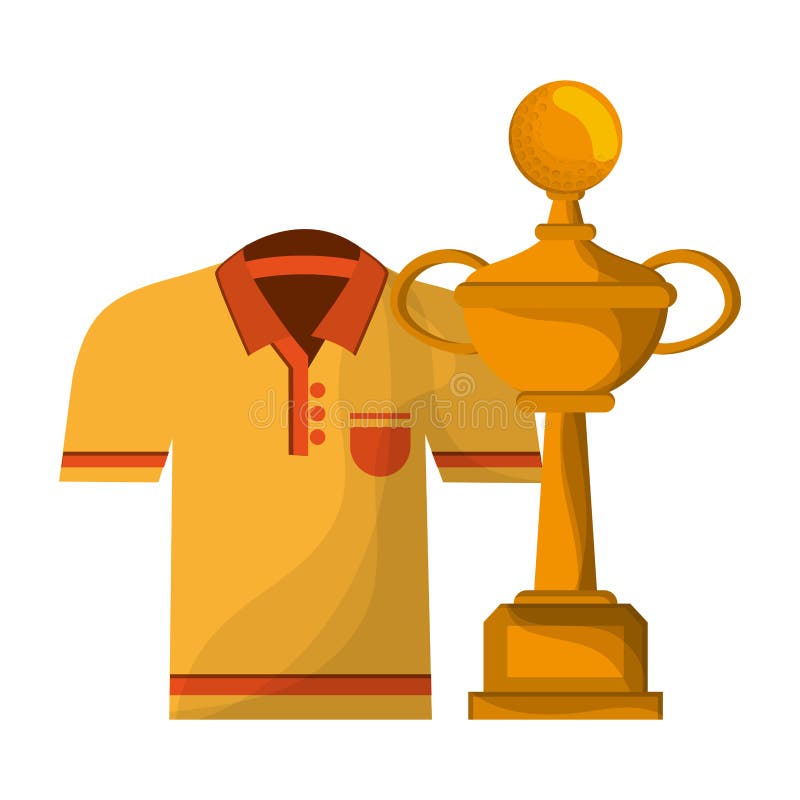Gold Tshirt and Trophy Cup Symbol Stock Vector - Illustration of trophy ...