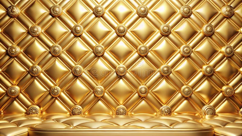A Gold Tufted Background with a Platform Stock Illustration ...