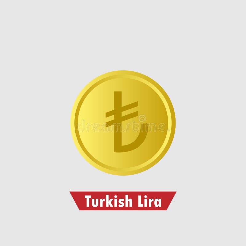 Gold Turkish Lira Symbol. Isolated Vector Illustration Stock Vector ...