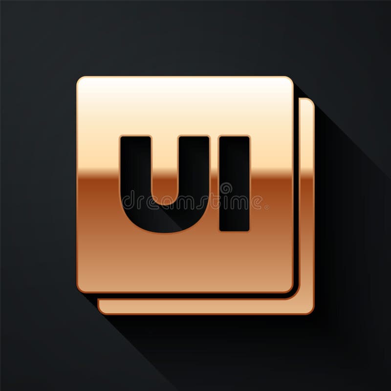 Gold UI or UX Design Icon Isolated on Black Background. Long Shadow ...