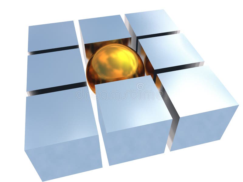 Gold unique sphere stock illustration. Illustration of computer - 2289806