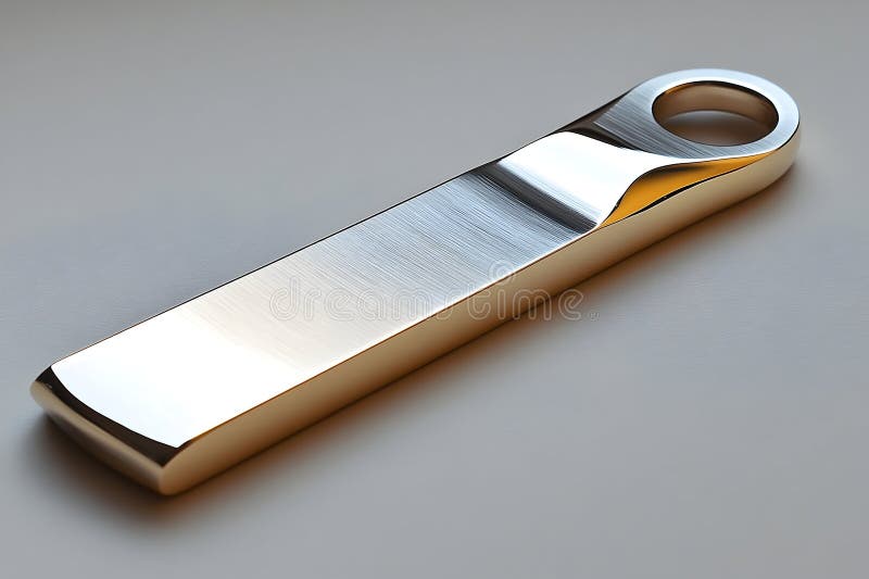 Golden USB Drive Design stock illustration. Illustration of storage ...