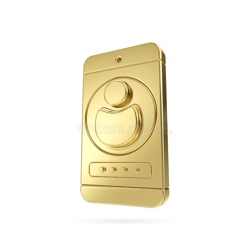 Gold User Authorization Icon. Account Login and Password Form on ...