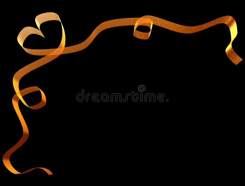 Gold valentine ribbon card stock illustration. Illustration of ...