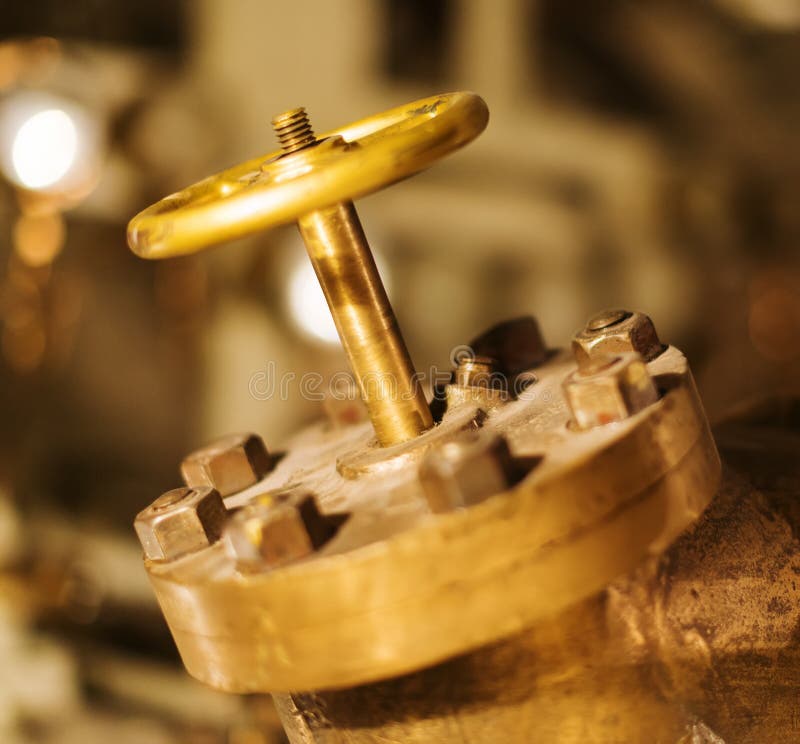 Gold valve. stock photo. Image of control, petrol, pump - 64509190