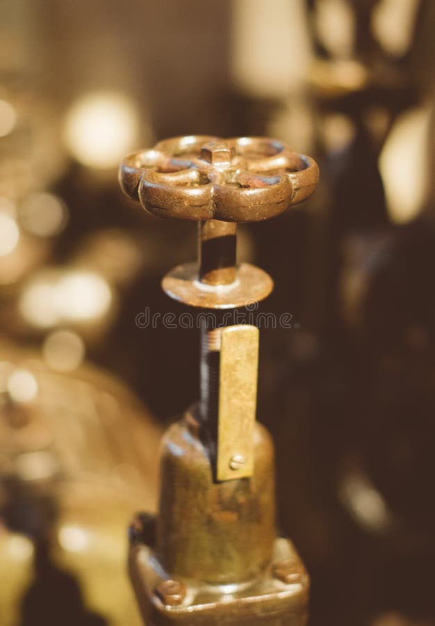 Gold Valve. stock image. Image of control, energy, pipeline - 104787675