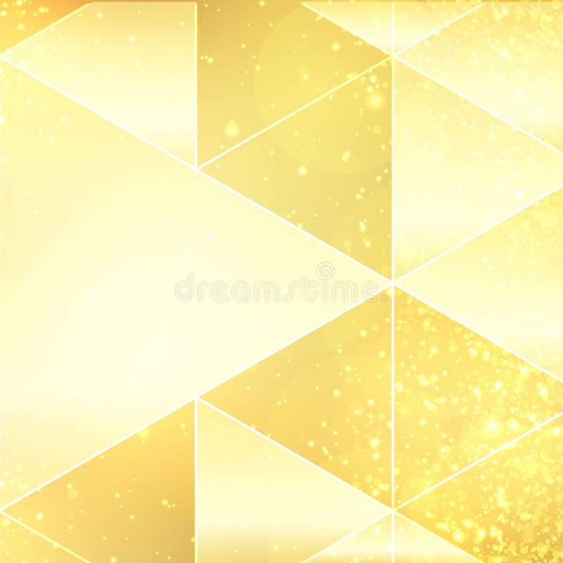 Gold Vector Background with Triangles and Glitter. Stock Vector ...