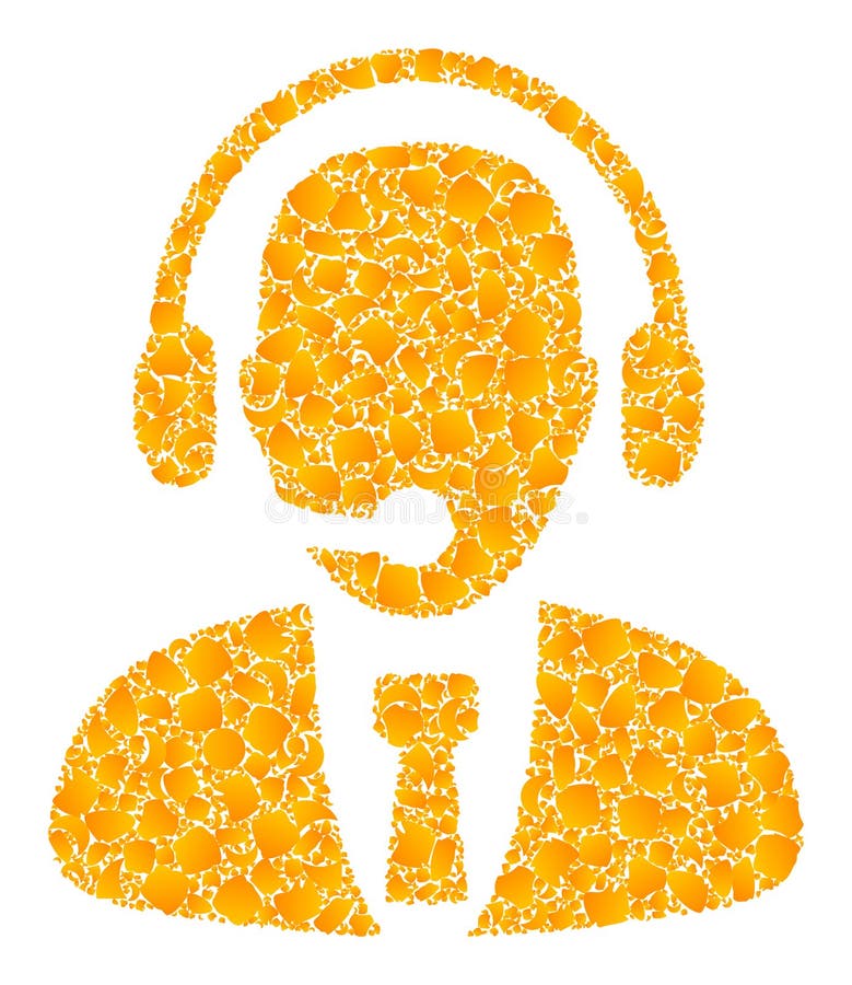 Gold Vector Call Center Operator Mosaic Icon Stock Vector ...