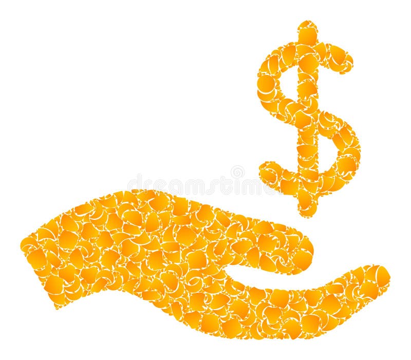 Gold Vector Dollar Donation Hand Mosaic Icon Stock Vector ...