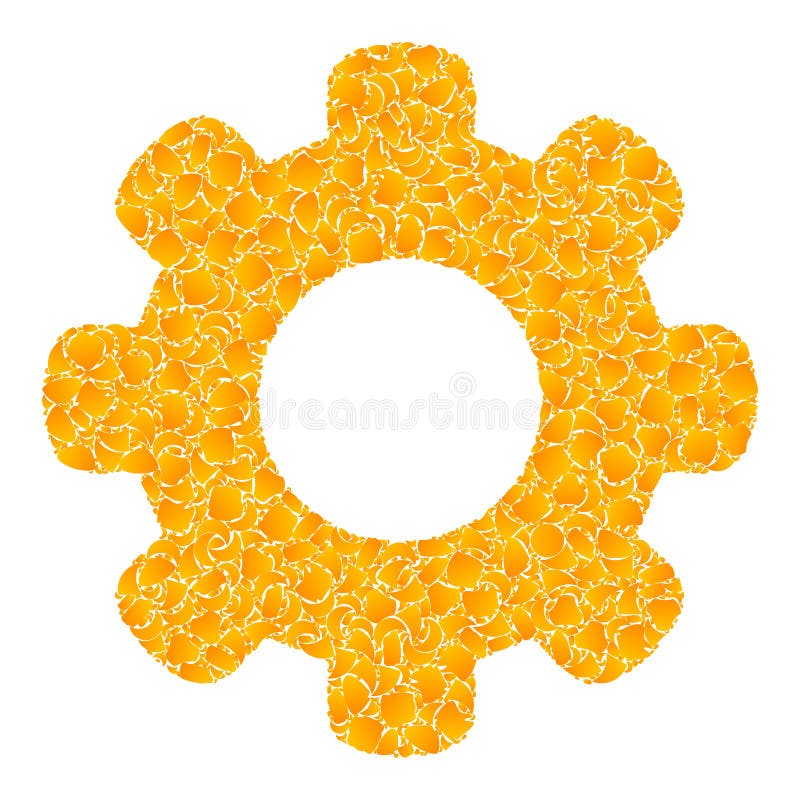 Gold Vector Gear Wheel Mosaic Icon Stock Vector - Illustration of ...