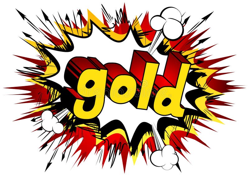 Gold - Comic Book Style Word. Stock Illustration - Illustration of ...