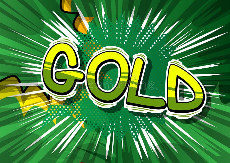 Gold - Comic Book Style Word. Stock Illustration - Illustration of ...