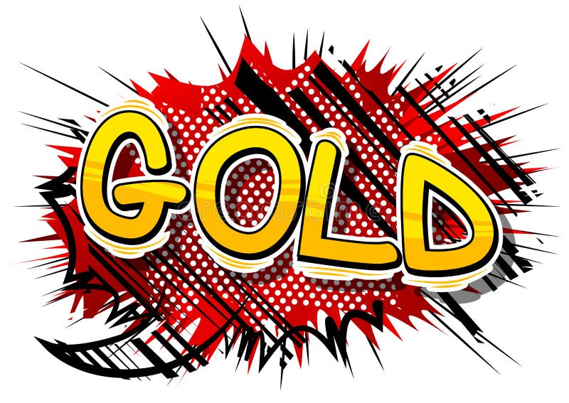 Gold - Comic Book Style Word. Stock Illustration - Illustration of ...