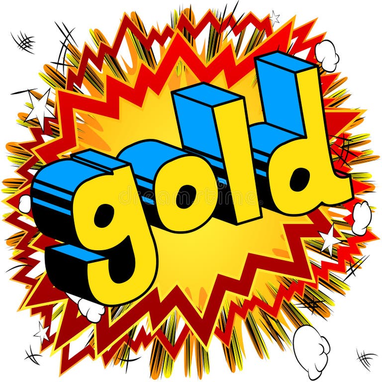 Gold - Comic Book Style Word. Stock Illustration - Illustration of ...