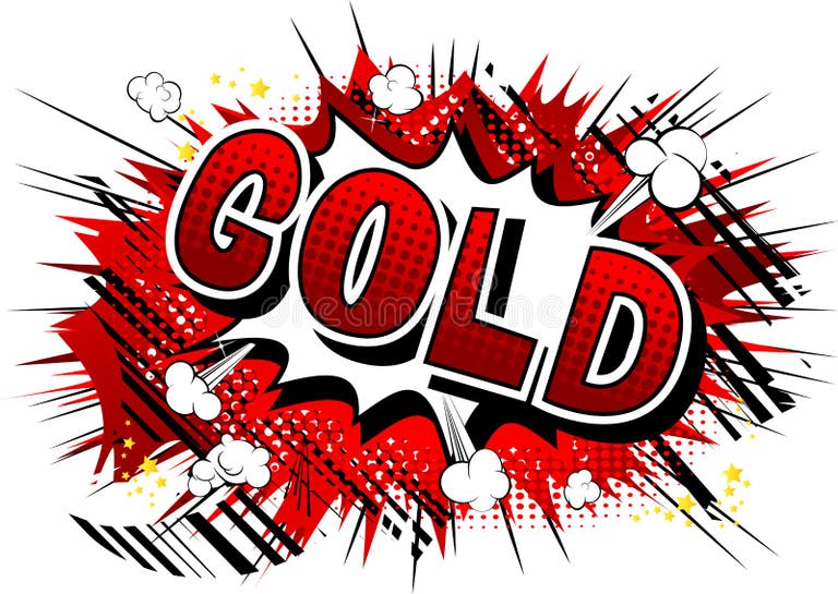Gold - Comic Book Style Word. Stock Illustration - Illustration of ...