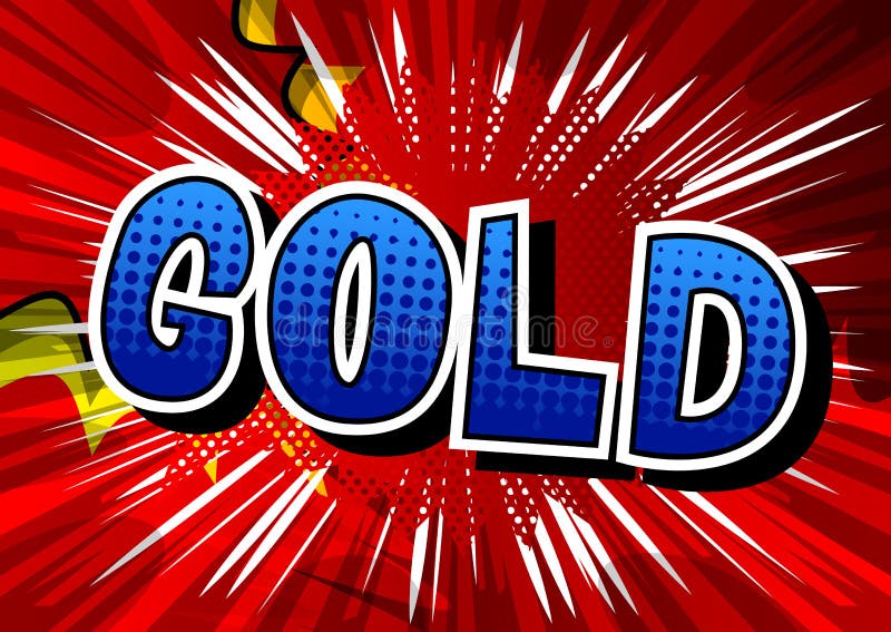 Gold - Comic Book Style Word. Stock Illustration - Illustration of ...