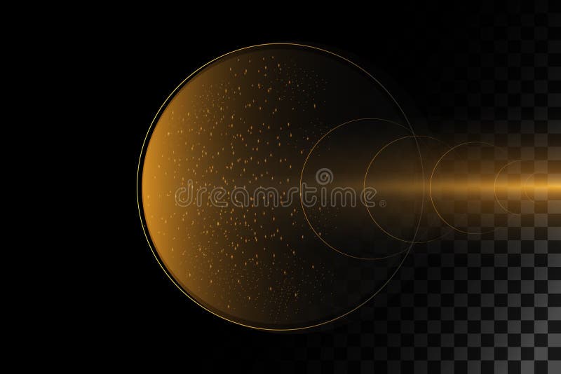 Gold Vector Light Effects with Particle Decoration Isolated on ...