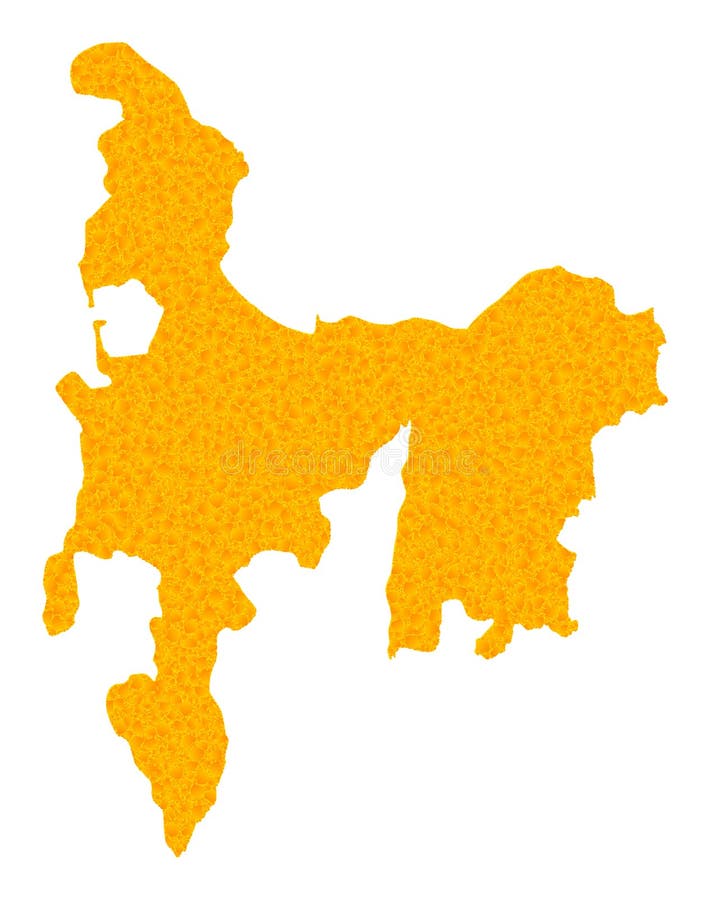 Gold Vector Map of Hamilton Island Stock Vector - Illustration of ...