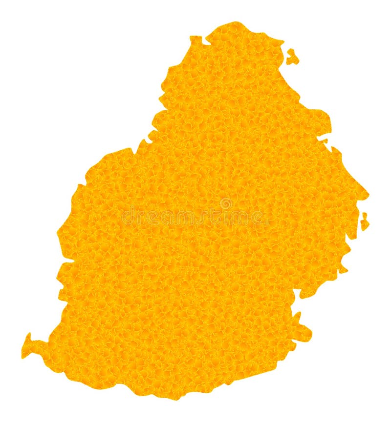 Gold Vector Map of Mauritius Island Stock Vector - Illustration of ...