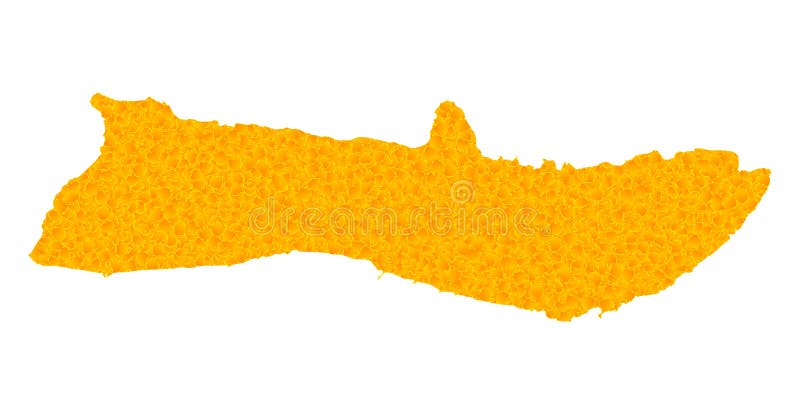 Gold Vector Map of Molokai Island Stock Vector - Illustration of ...