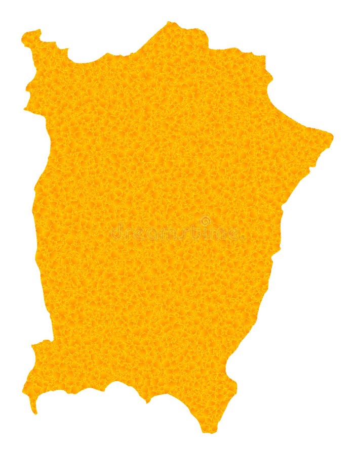 Gold Vector Map of Penang Island Stock Vector - Illustration of island ...