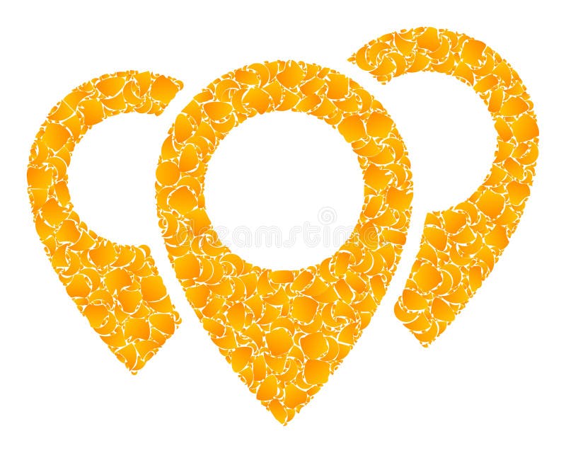 Gold Vector Map Pointers Mosaic Icon Stock Vector - Illustration of ...