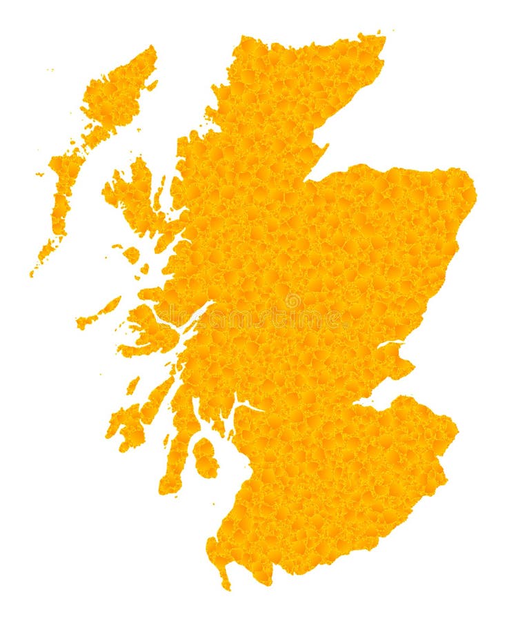 Gold Vector Map of Scotland Stock Vector - Illustration of british ...