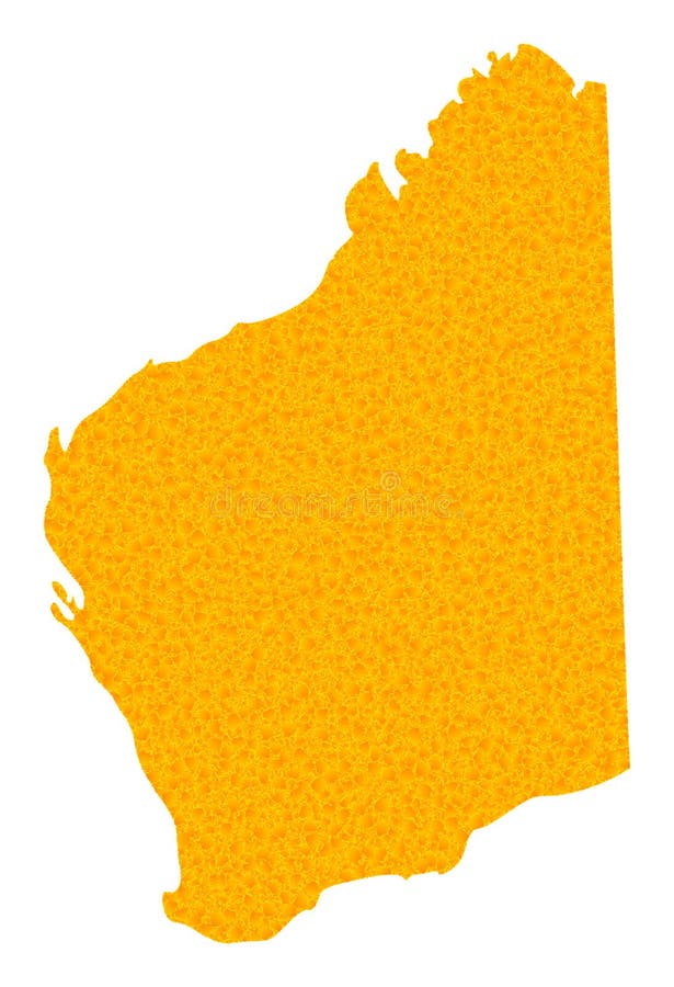 Gold Vector Map of Western Australia Stock Vector - Illustration of ...