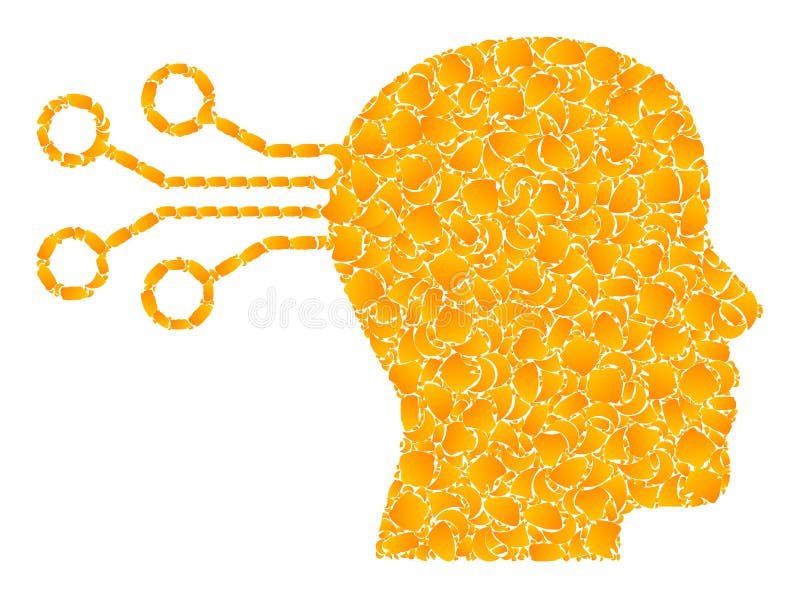 Gold Vector Mind Interface Mosaic Icon Stock Vector - Illustration of ...