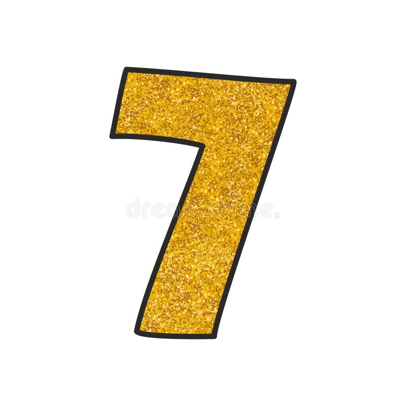 Gold Vector Number 7 Isolated on White Background Stock Vector ...