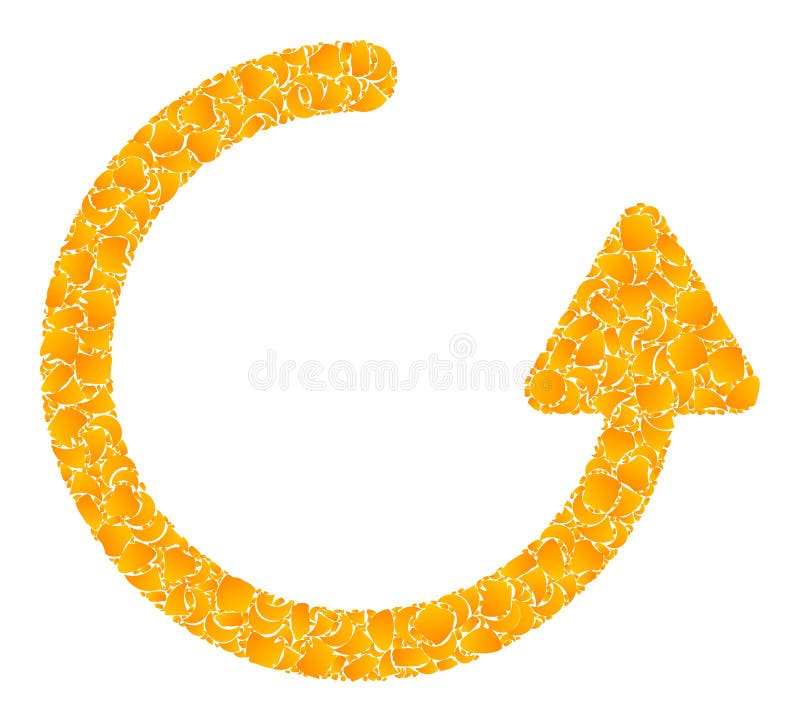Gold Vector Rotate Left Arrow Mosaic Icon Stock Vector - Illustration ...